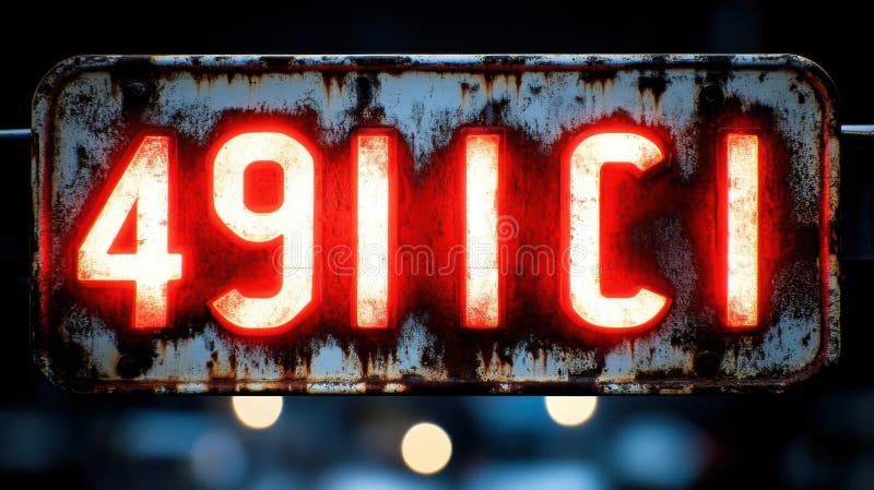 Rusty Number Sign, 4911CI stock image. Image of graphic - 366943327