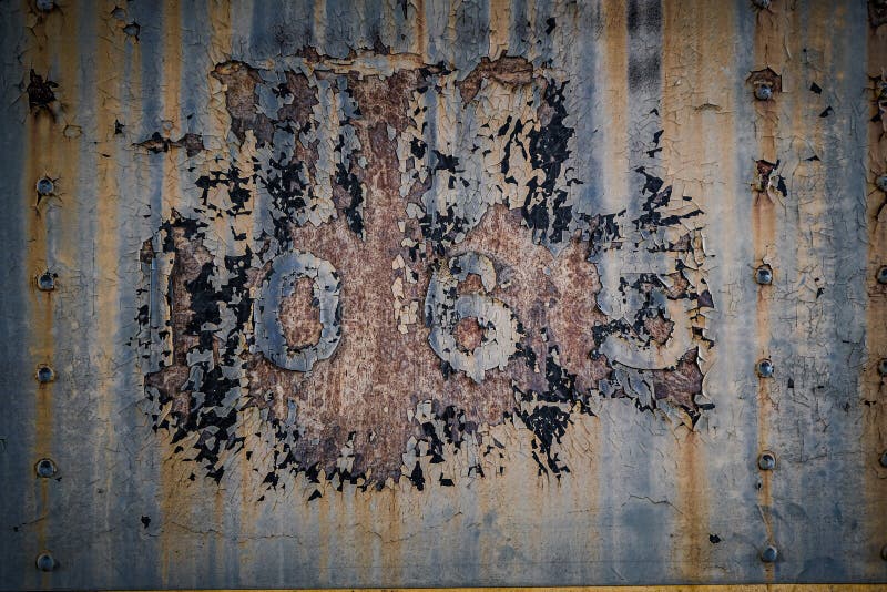 Rusty Numbers Peeling stock photo. Image of paint, grungy - 158666920