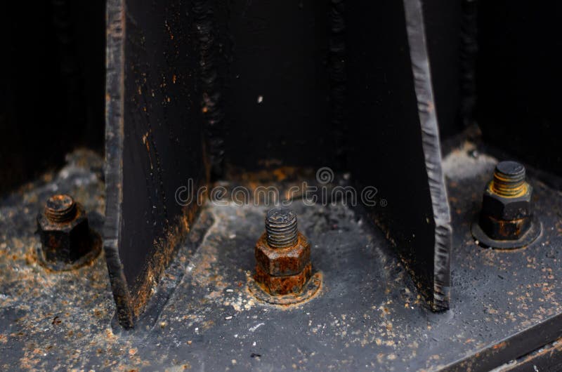 Rusty Nut and Bolt on the Light Pole Stock Photo - Image of light ...