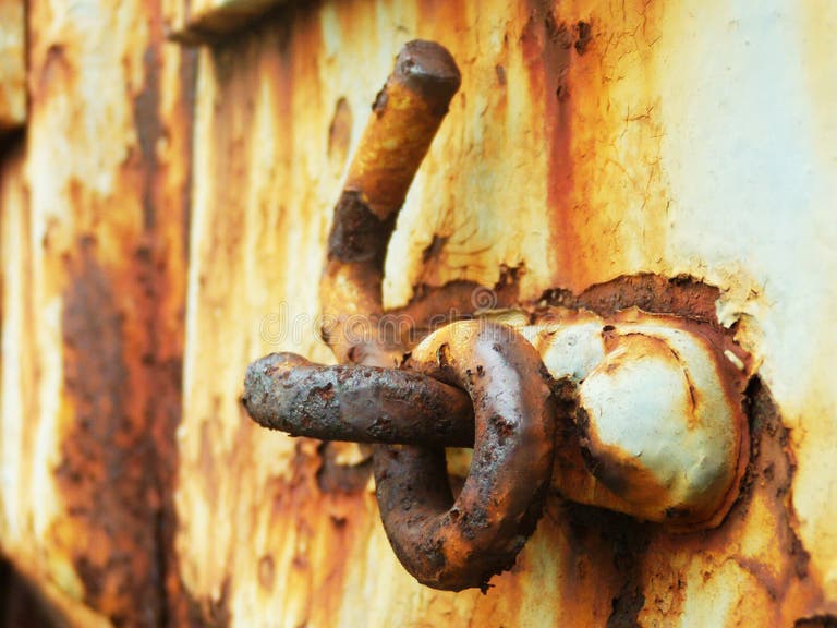 Rusty Nut at the Surface of Steel Plate Stock Photo - Image of damaged ...