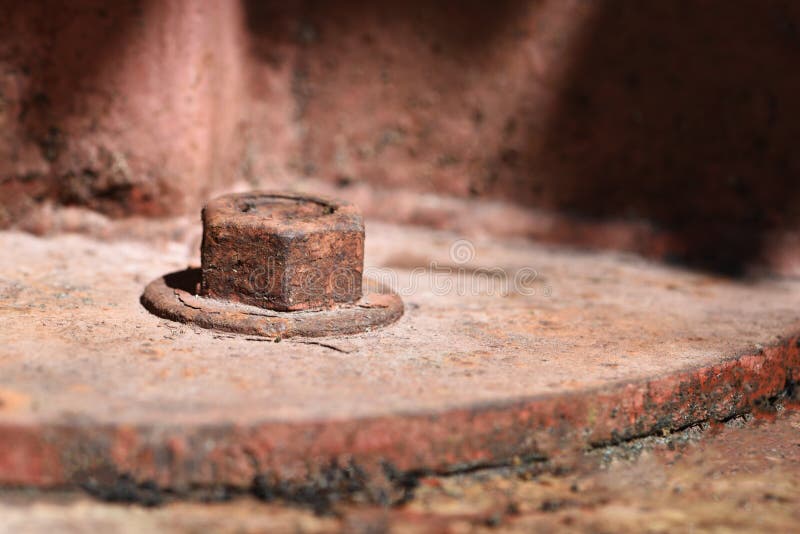 Rusty Nut and Washer on Steel Structure Stock Image - Image of repair ...