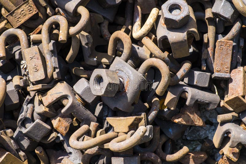 Rusty nuts and bolts stock photo. Image of reinforced - 98075492