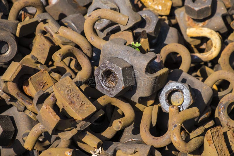 Rusty nuts and bolts stock image. Image of detail, bolt - 98075569