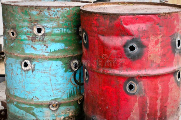 Rusty Oil Drums(Barrels) stock image. Image of cylinder - 12568933