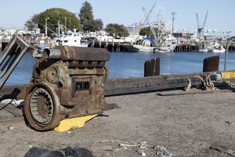 Two Boat Engine with Propeller Details Shot Stock Photo - Image of ...