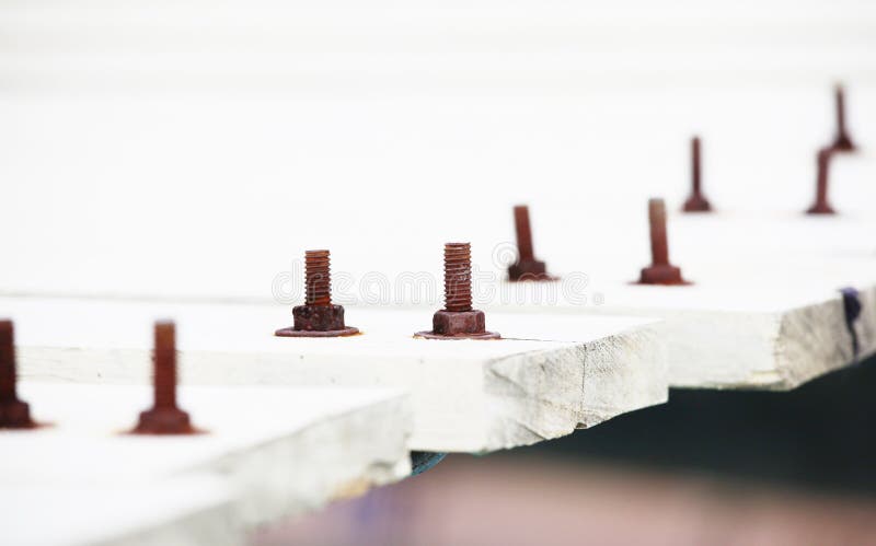 Rusty Old Bolts Fastening Wooden Bridge Stock Photo - Image of ...