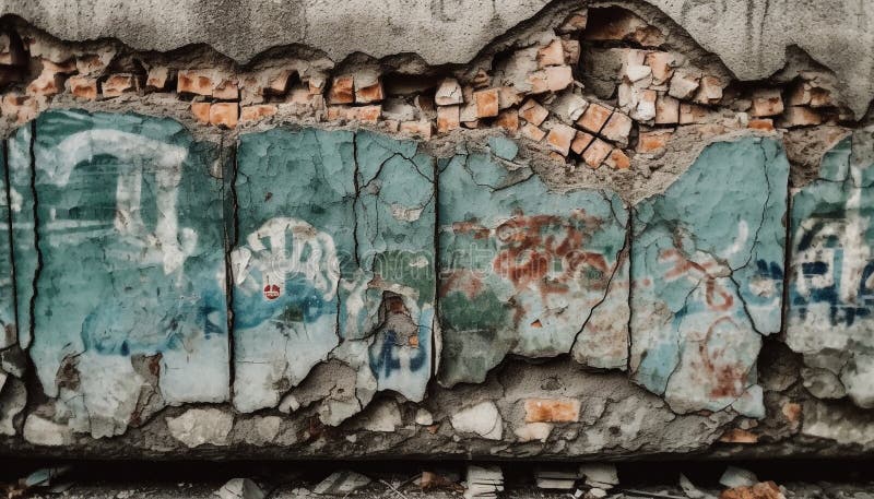 Rusty Old Brick Wall with Textured Effect Generated by AI Stock Image ...