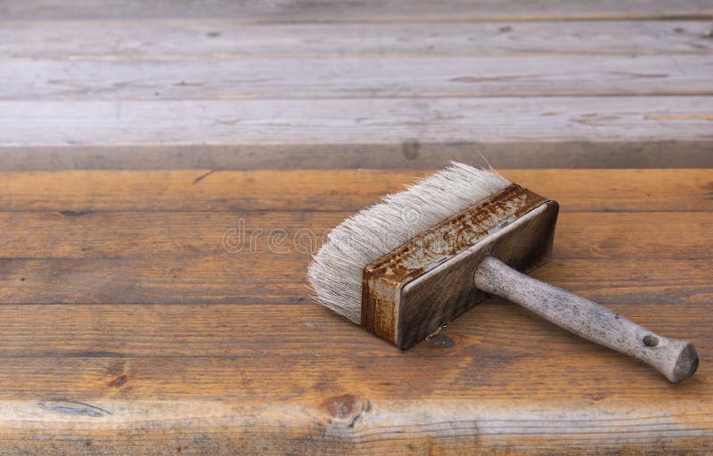 Rusty old brush stock image. Image of improvement, cedar - 104351079