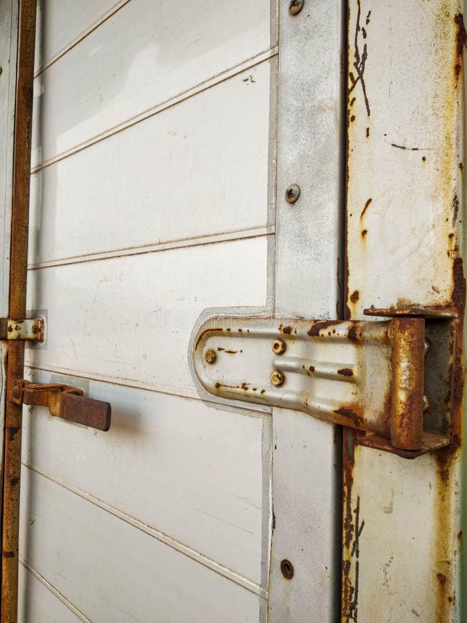 Rusty Old Cargo Container Doors Stock Image - Image of rusty ...