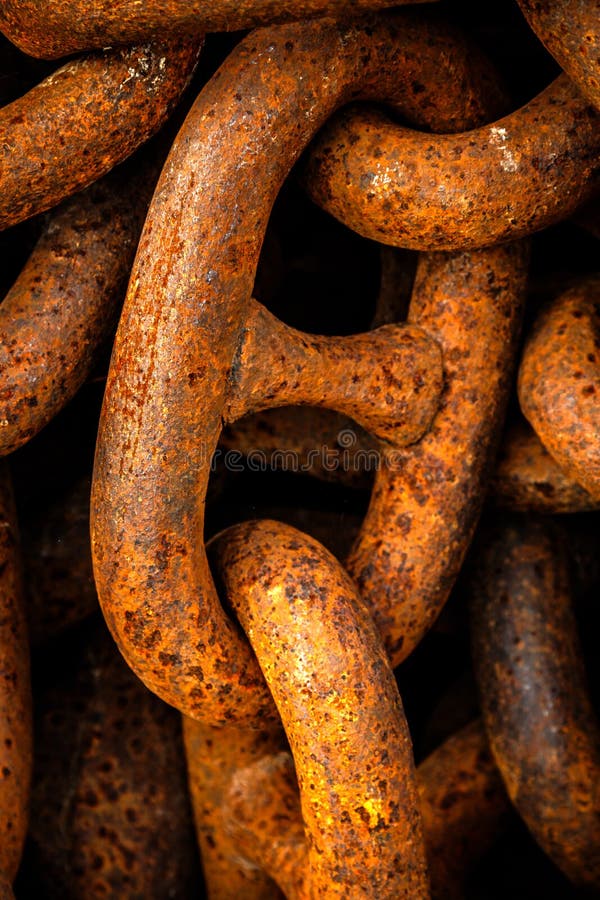 Rusty old chain closeup stock image. Image of iron, equipment - 43609719