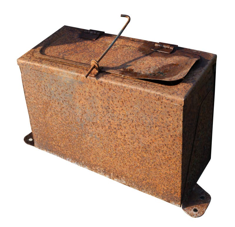 Rusty Old Closed Vintage Empty Metal Box for Tools Isolated Stock Image ...