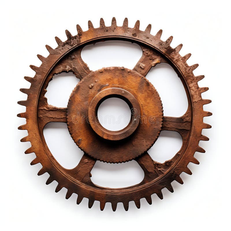 Rusty Old Cog Wheel. Generative Ai Stock Illustration - Illustration of ...