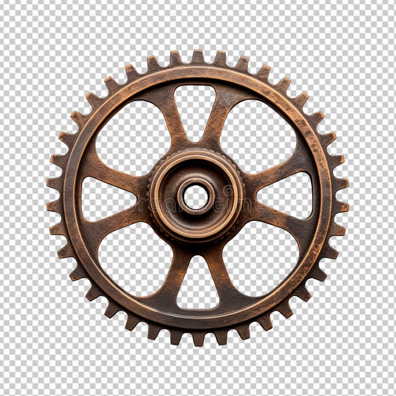 Rusty Old Cog Wheel Isolated on Transparent Background Stock Photo ...