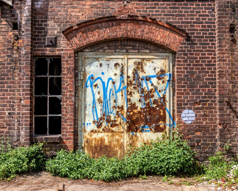 Rusty Old Colorful Entrance Gate Stock Image - Image of closeup ...