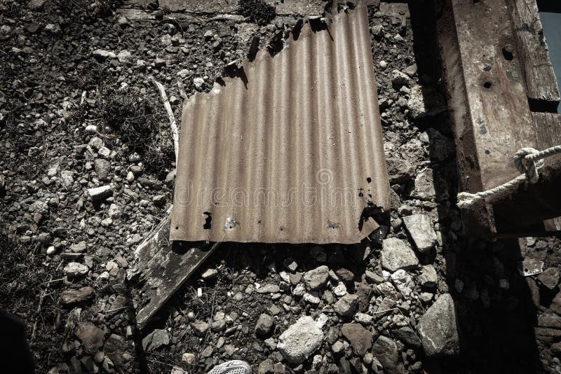 Rusty Old Corrugated Iron Junk Left Stock Photo - Image of environment ...