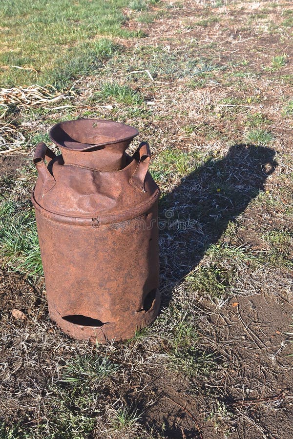 Rusty Old Cream or Milk Can Stock Photo - Image of vintage, rust: 220325920
