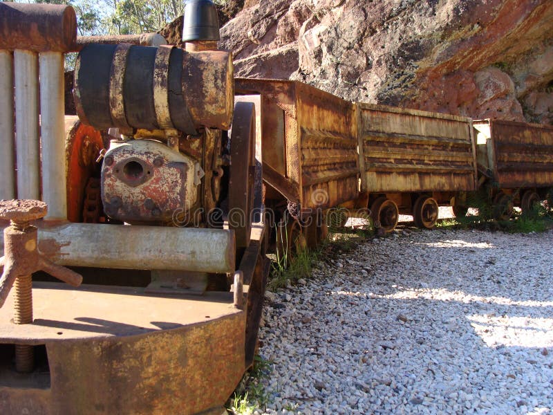 Rusty Old Deactivated Mine Train Stock Photo - Image of metal, rusty ...