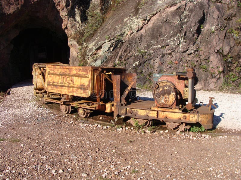 Rusty Old Deactivated Mine Train Stock Image - Image of industrial ...