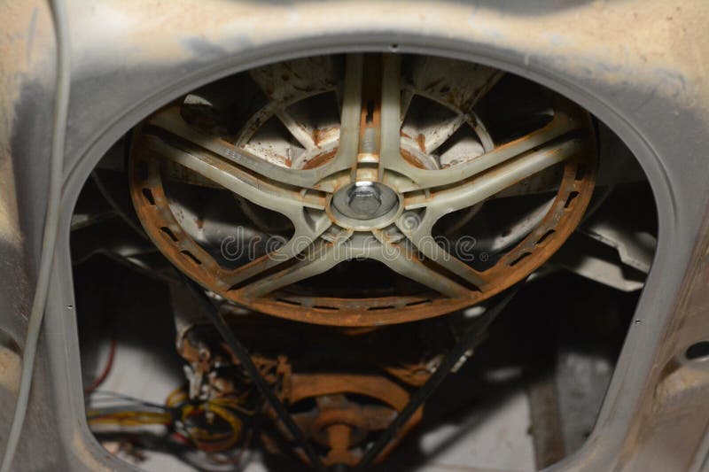 Rusty Old Dirty Automatic Electric Washing Machine Drum Spider and Ball ...