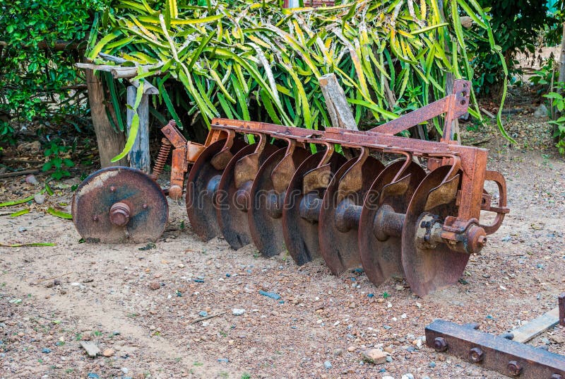 Rusty Old Disc Harrow, Agricultural Tool Stock Image - Image of ...