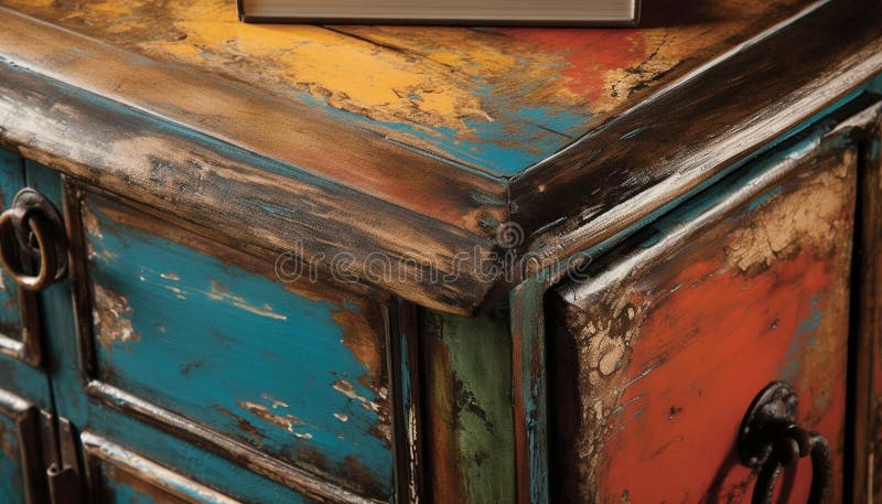 Rusty Old Door Handle on Weathered Wood Generated by AI Stock ...