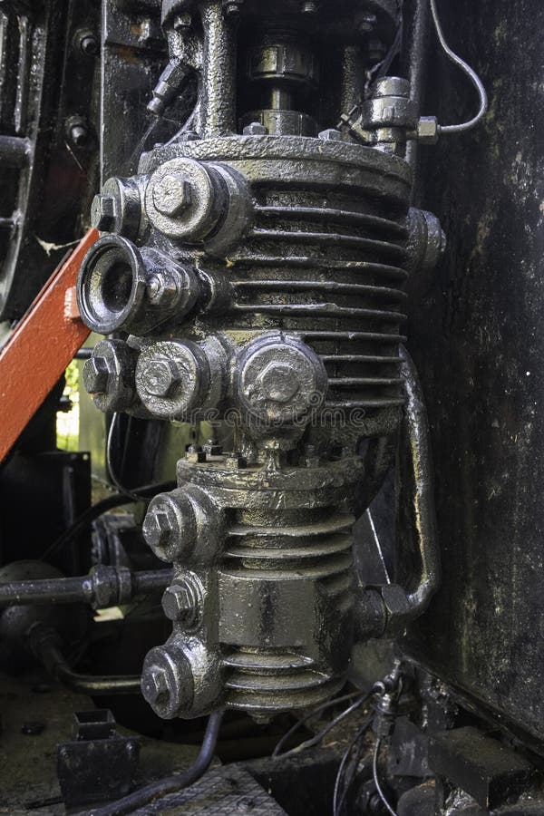 A Rusty Old Engine with a Red Handle Stock Image - Image of tractor ...