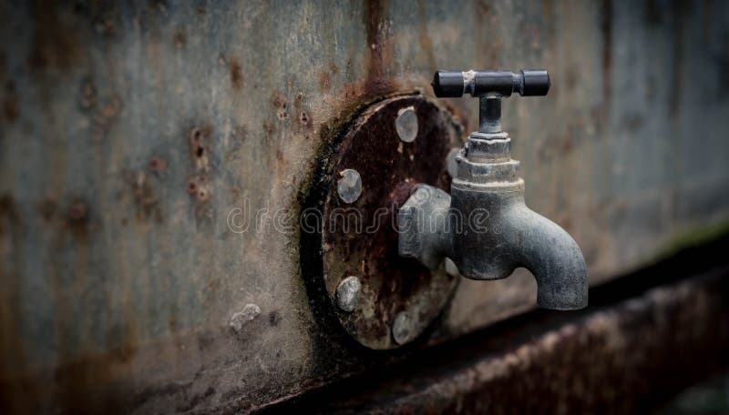 A rusty old faucet stock image. Image of blue, plumbing - 60535723