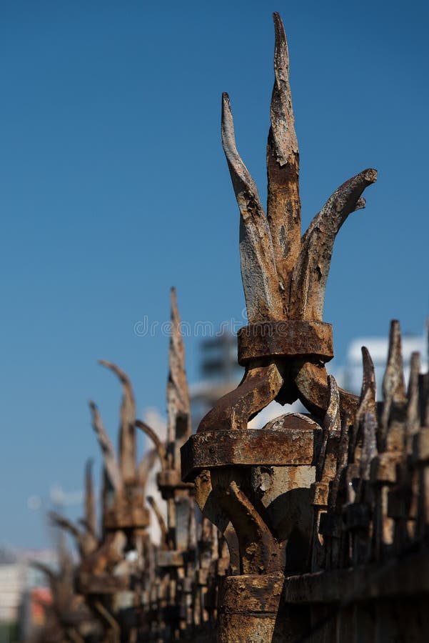 Rusty Old Fence in Antwerp Belgium Stock Photo - Image of schelde ...