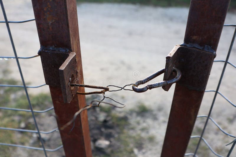 A Rusty Old Fence Gate with a Simple Locking Mechanism that Guarantees ...