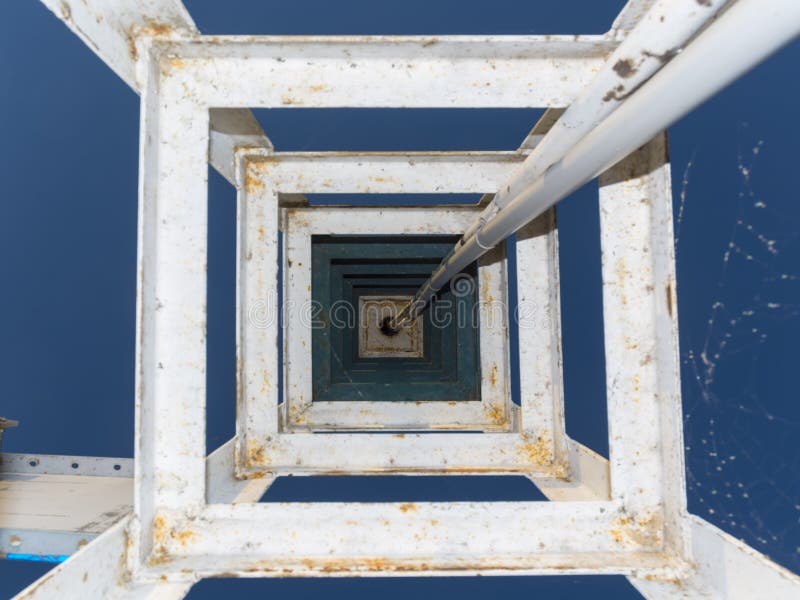 Rusty and Old Frame of an Iron Column in a Port Stock Image - Image of ...
