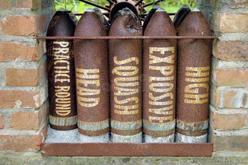 Rusty Old High Explosive Squash Head HESH Tank Shells Stock Image ...