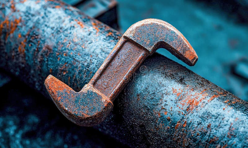 Rusty Hook on Pipe stock illustration. Illustration of antique - 367818214