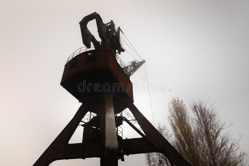 Rusty Old Industrial Dock Cranes at Chernobyl Dock, 2019 Stock Photo ...
