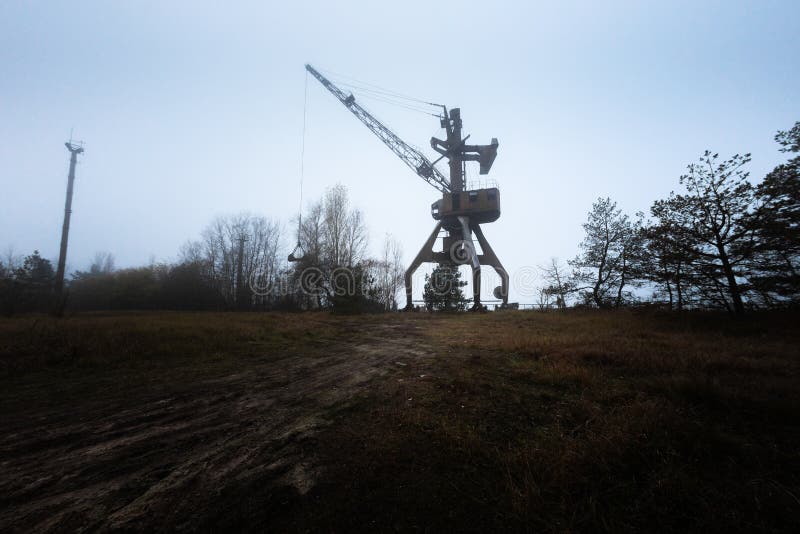 Rusty Old Industrial Dock Cranes at Chernobyl Dock, 2019 Stock Image ...