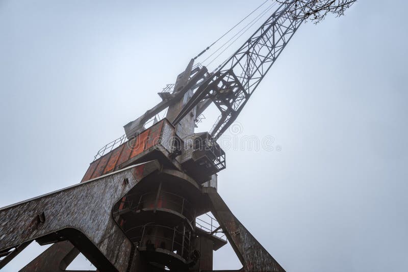 Rusty Old Industrial Dock Cranes at Chernobyl Dock, 2019 Stock Photo ...
