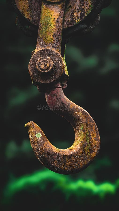 Rusty Old Industrial Hook on the Farm Stock Photo - Image of indaordm ...