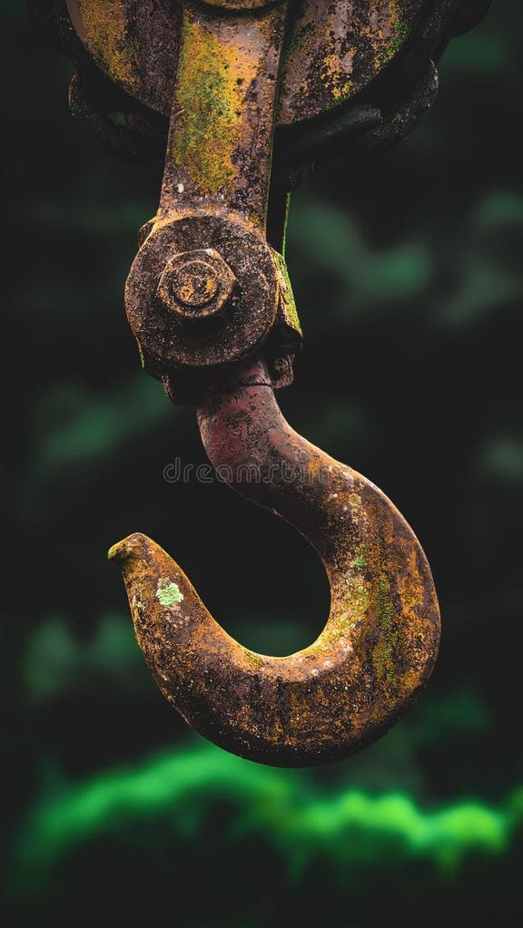 Rusty Old Industrial Hook on the Farm Stock Photo - Image of indaordm ...