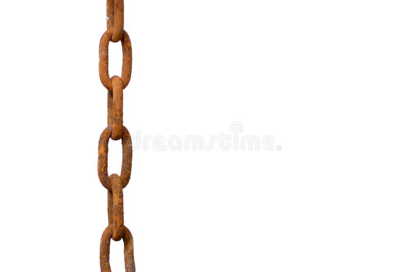 Rusty Old Iron Chain on White Background Stock Image - Image of ...