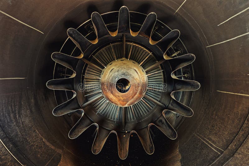 Background of an Old Jet Engine Close-up Photo Stock Photo - Image of ...