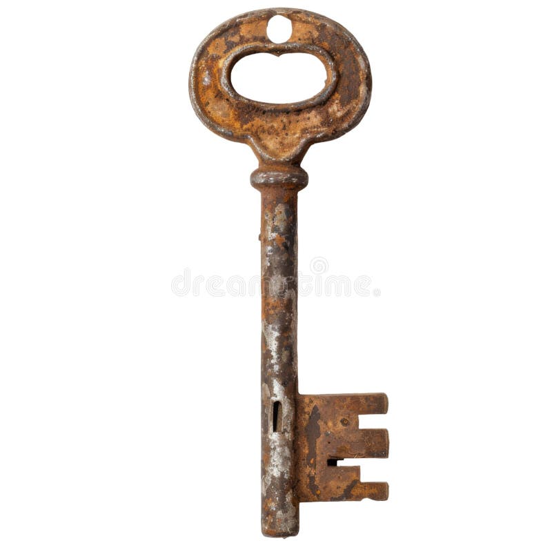 Rusty Old Key with Unique Keyhole Stock Illustration - Illustration of ...