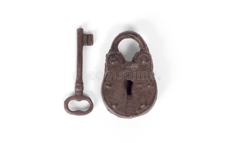 Rusty Old Lock Isolated on White Stock Photo - Image of damage, lock ...