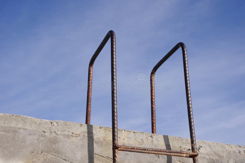 Rusty old metal ladder stock image. Image of imagination - 50098147