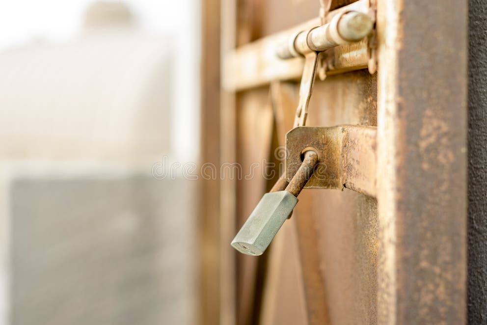 Rusty an old metal locker stock image. Image of protection - 195328083