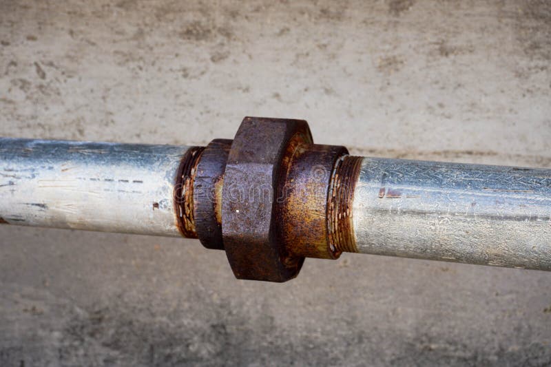Rusty Old Metal Pipe with Valve and Bolt Stock Image - Image of fixture ...
