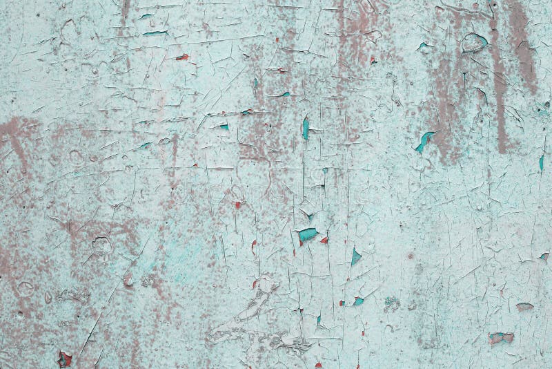 Rusty Old Metal Plate with Cracked Blue Gloss Paint Background Stock ...