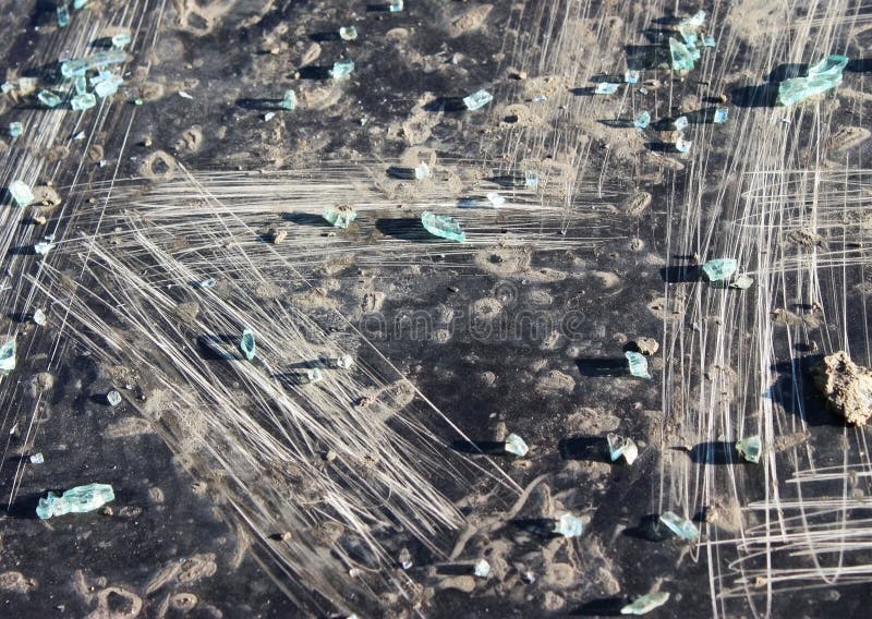 Rusty Old Metal And Splinters Of Glass Picture. Image: 6932380