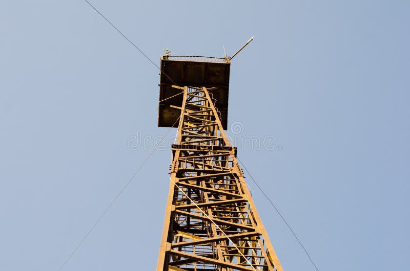 Rusty Telecommunication Tower with Old Satellite System Consist of Old ...