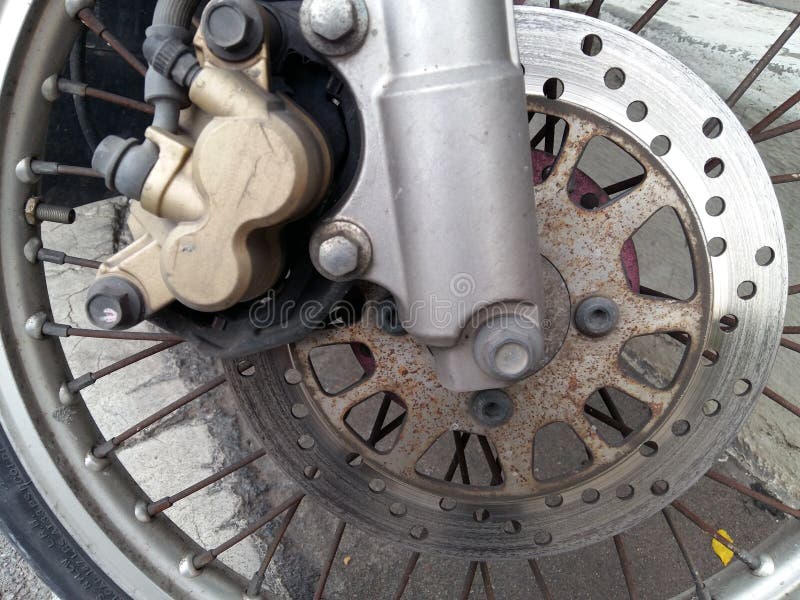 Rusty Old Motorcycle Disc Brakes Stock Image - Image of motorcycle ...