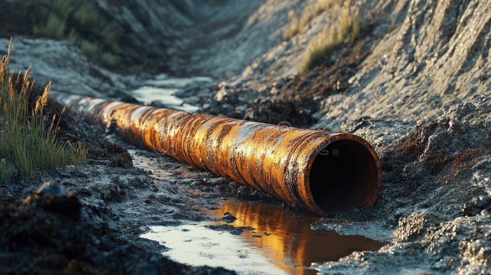 Rusty Pipe in Mud stock photo. Image of nature, rusty - 373247026