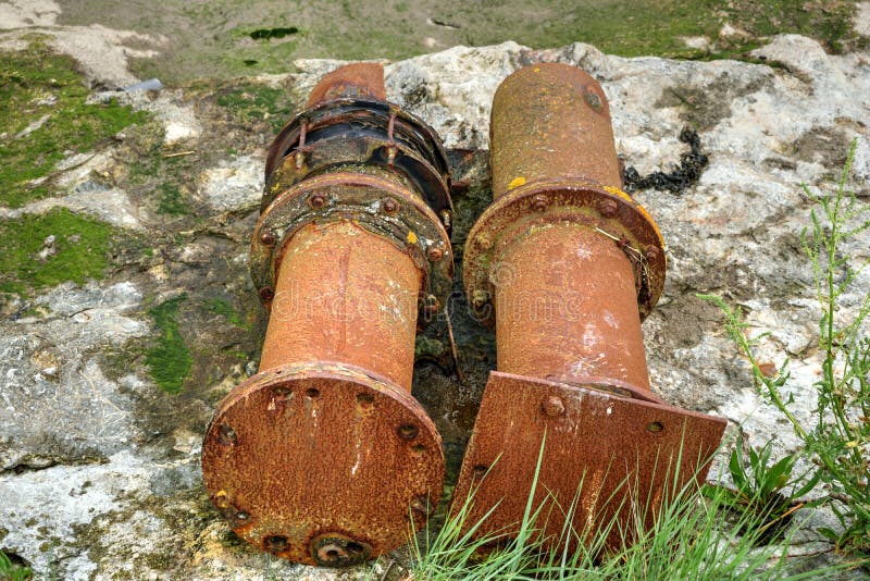 Rusty Old Pipework stock image. Image of former, left - 106923199